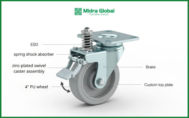 Bánh xe ESD giảm xóc theo yêu cầu nhà máy | Midra Global